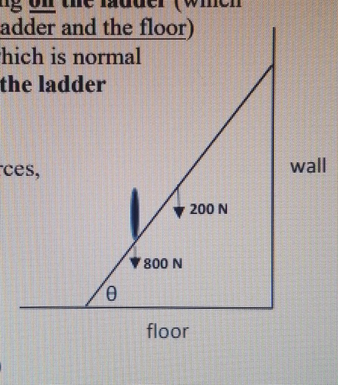 Solved The diagram below shows a ladder resting on a | Chegg.com