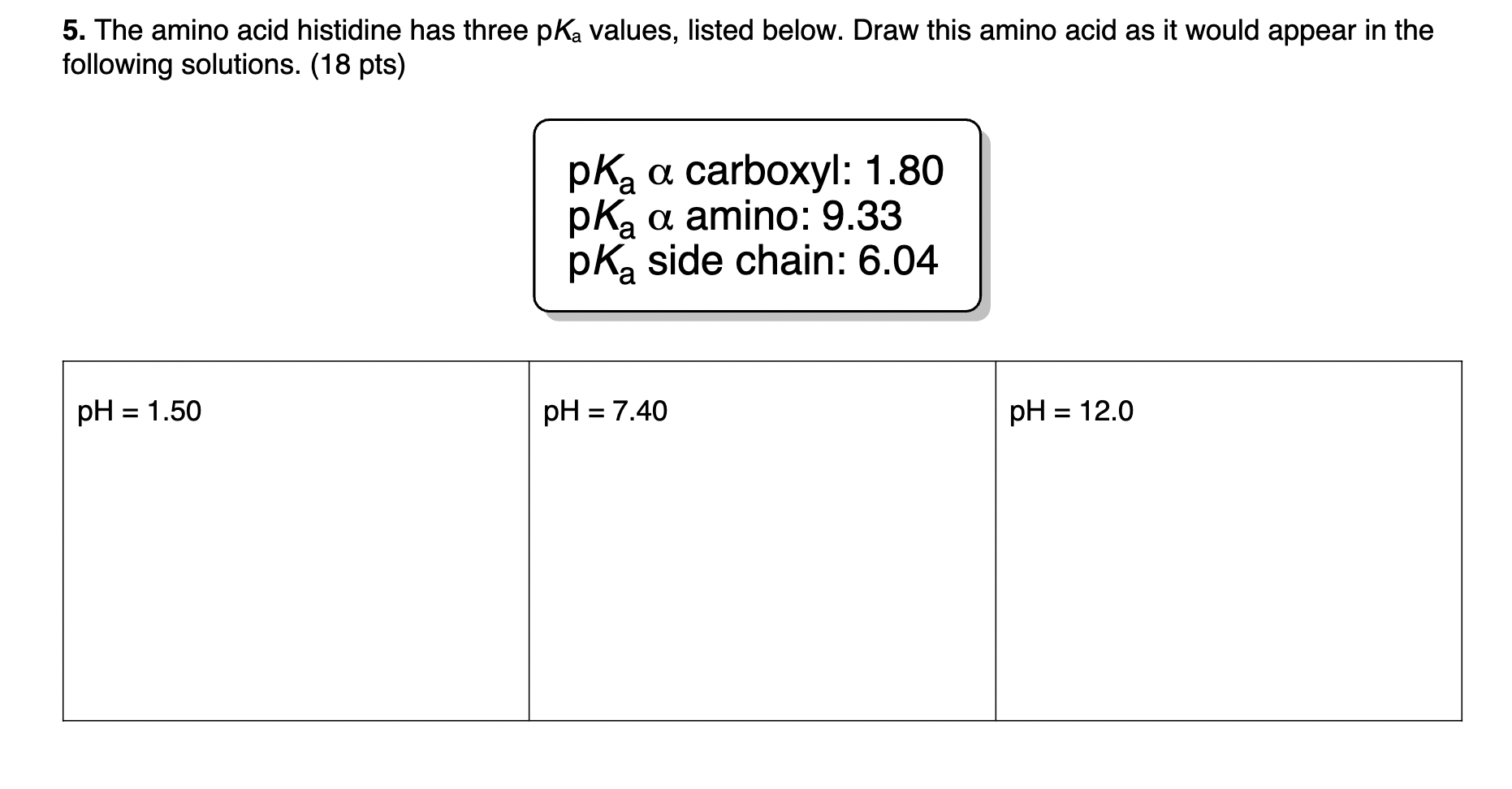 Solved The amino acid histidine has three pKa ﻿values, | Chegg.com