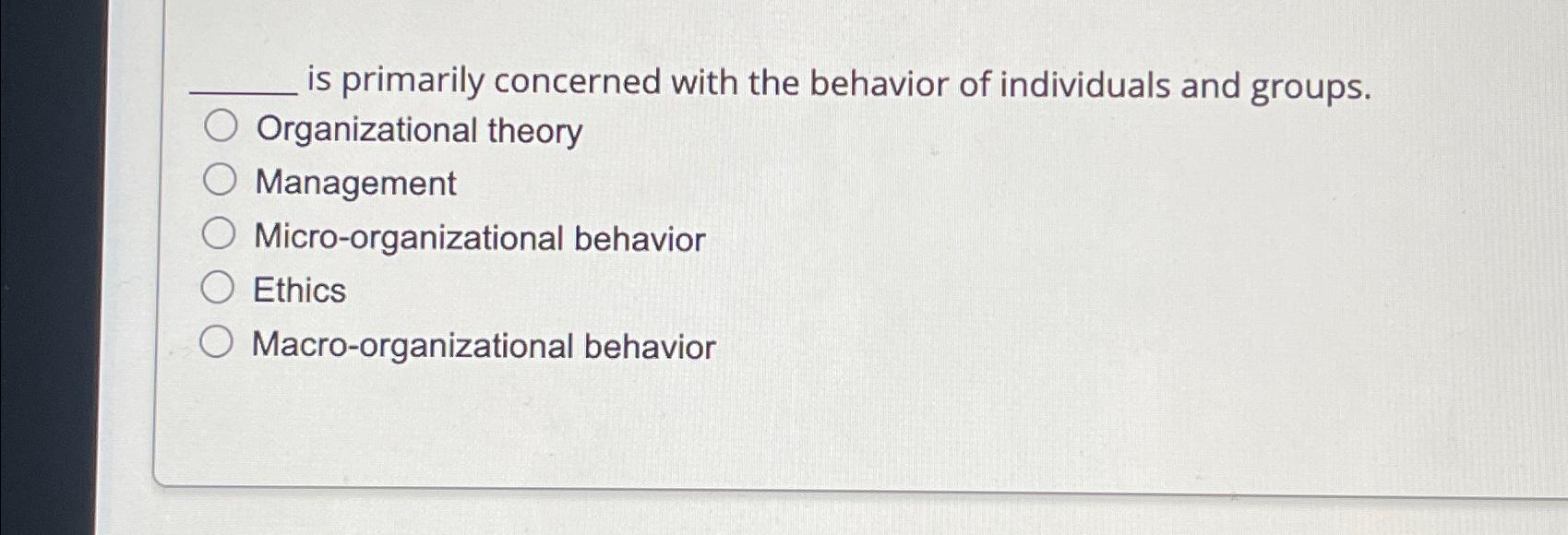 Solved is primarily concerned with the behavior of | Chegg.com