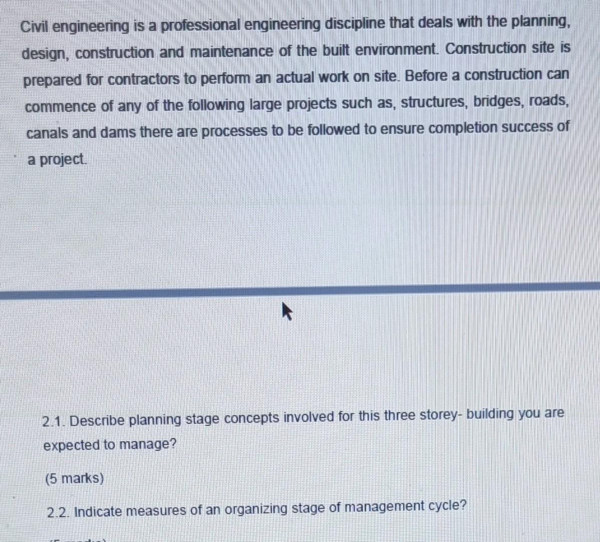 Solved Civil engineering is a professional engineering | Chegg.com