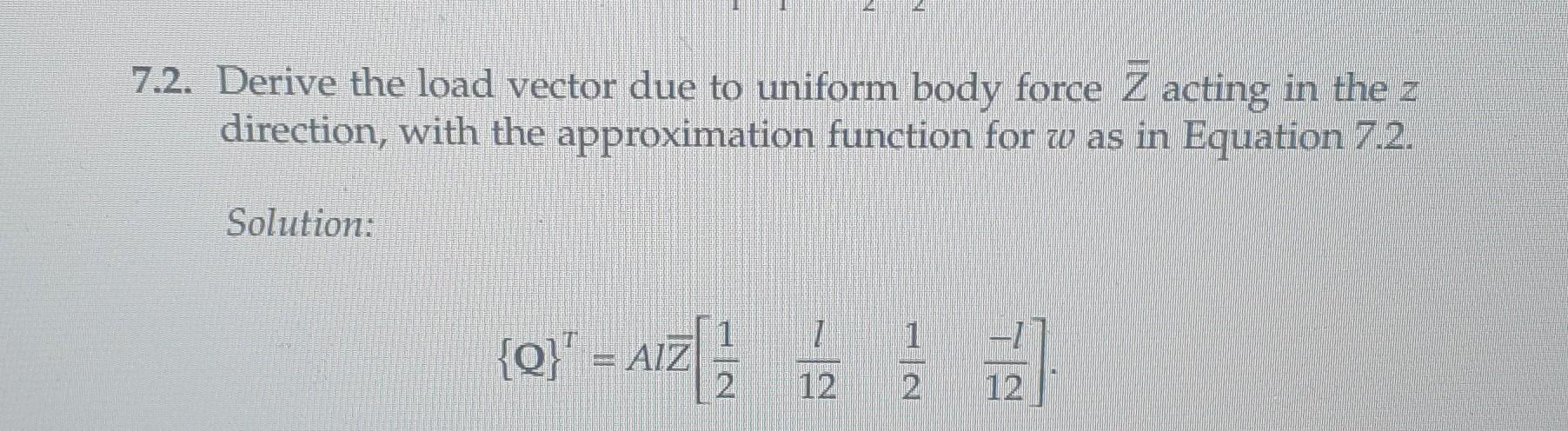 Solved .2. Derive the load vector due to uniform body force | Chegg.com