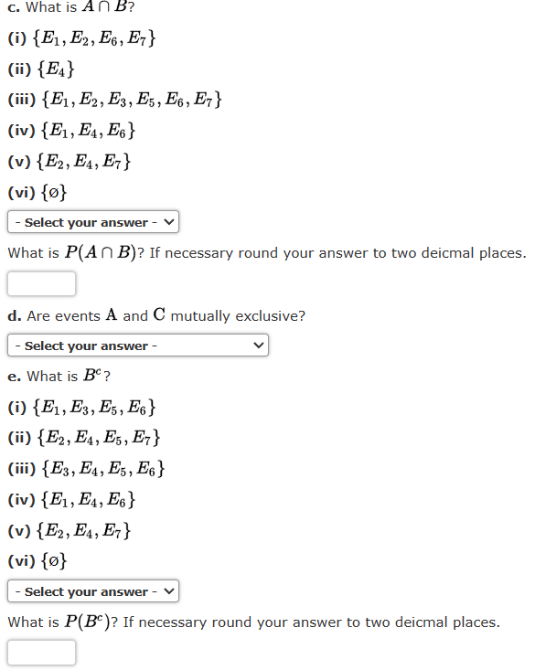 Solved Suppose that we have a sample space S = {E1, ﻿E2, | Chegg.com