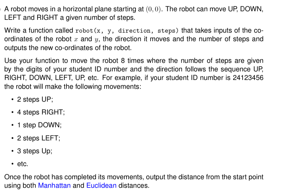 Solved A robot moves in a horizontal plane starting at | Chegg.com