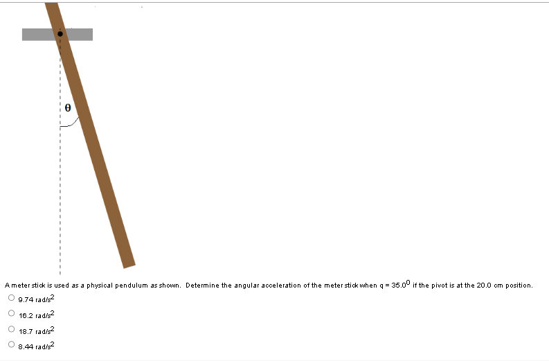Solved A meter stick is used as a physical pendulum as | Chegg.com