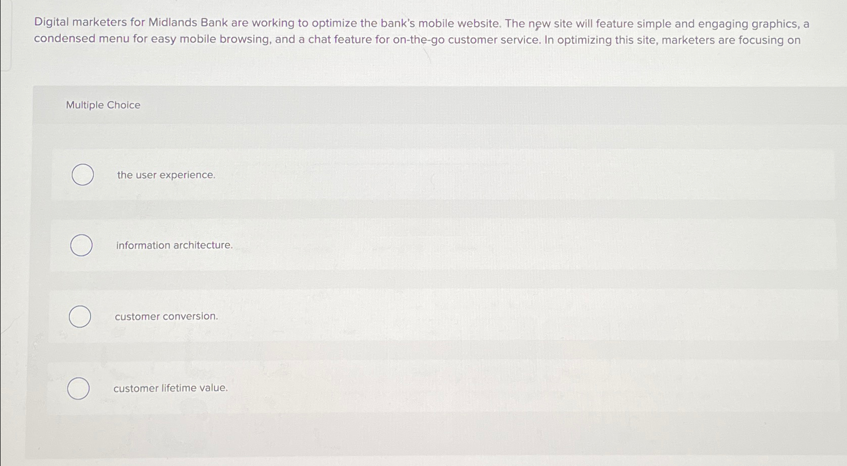 Solved Digital marketers for Midlands Bank are working to | Chegg.com