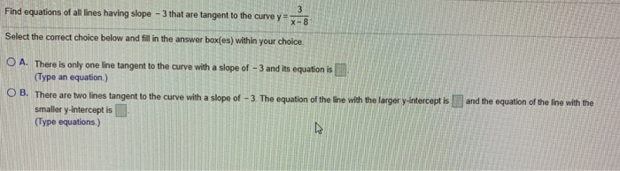Solved Find equations of all lines having slope - 3 that are | Chegg.com