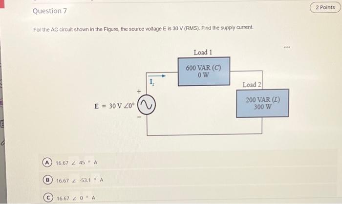 [Solved]: only answer For the AC circuit shown in the Figure