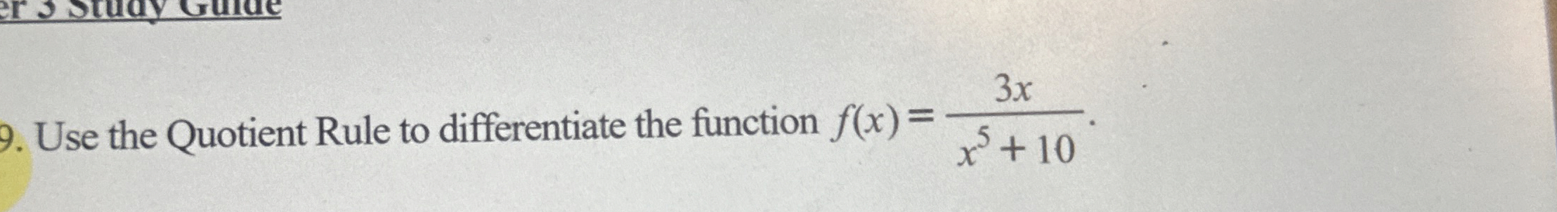 Solved Use the Quotient Rule to differentiate the function | Chegg.com