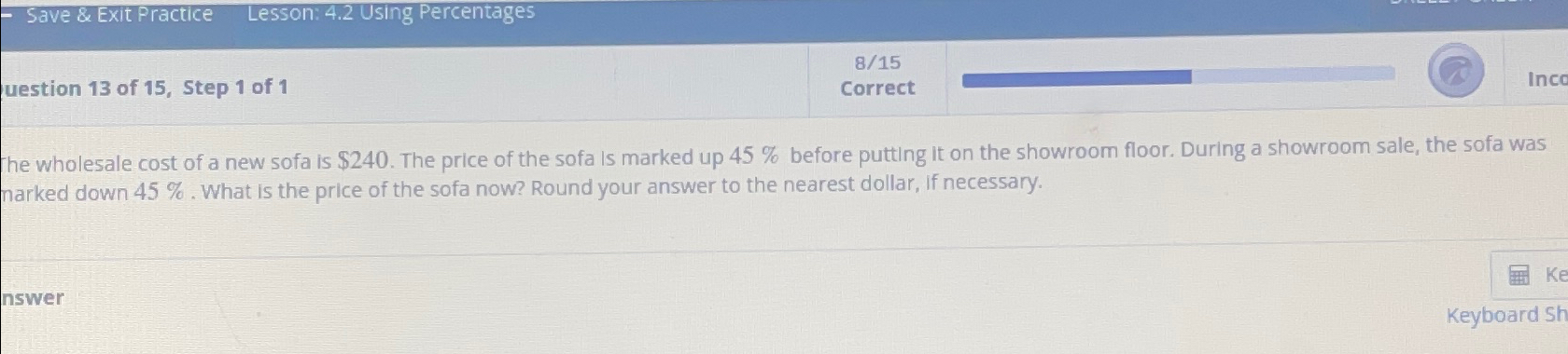 Solved Save & Exit PracticeLesson: 4.2 ﻿Using | Chegg.com