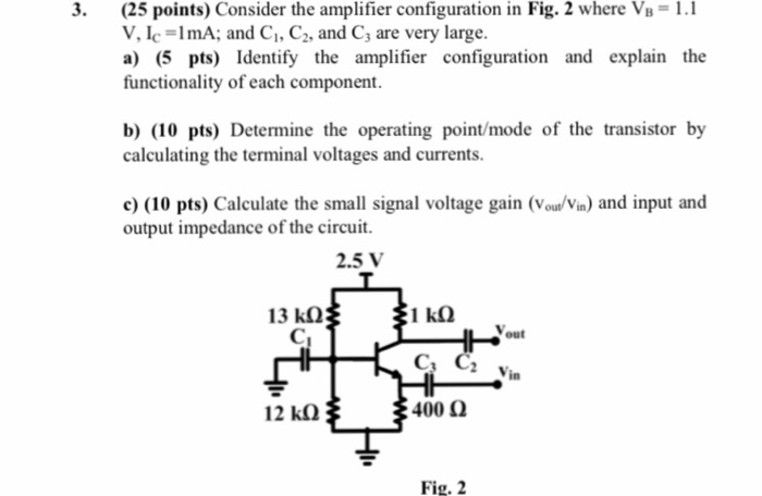 Solved 3. (25 points) Consider the amplifier configuration | Chegg.com