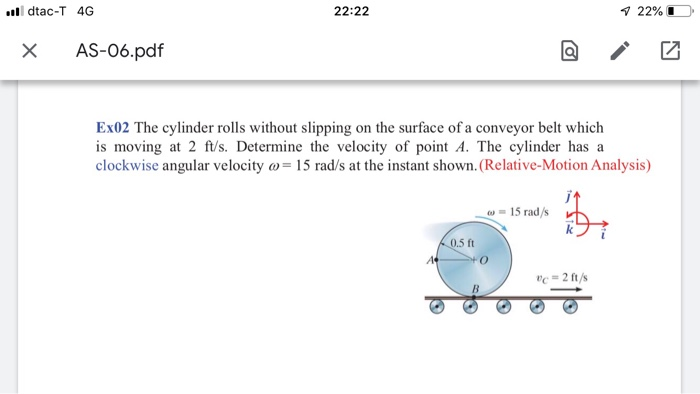 Solved Using Method Relative Motion Analysisusing Method