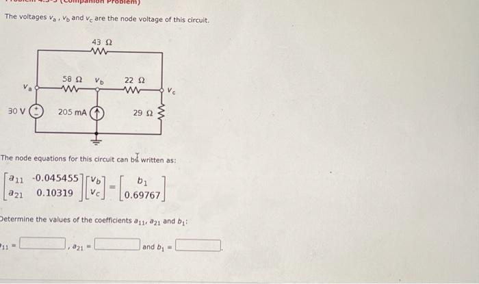 Solved The voltages vorb and ve are the node voltage of this | Chegg.com