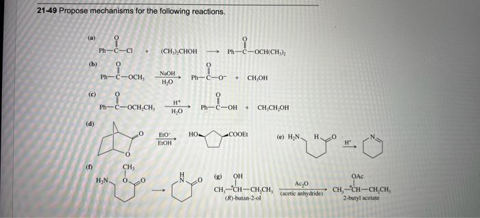 Solved 21-49 Propose mechanisms for the following reactions. | Chegg.com