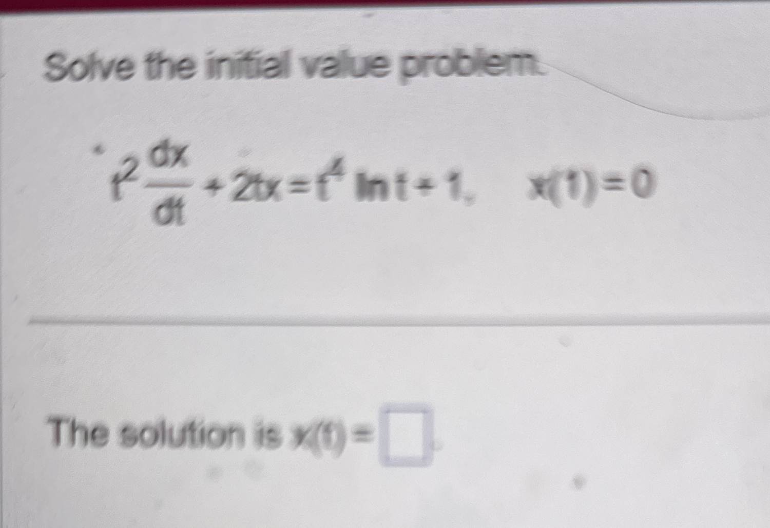 Solved Solve the initial value | Chegg.com