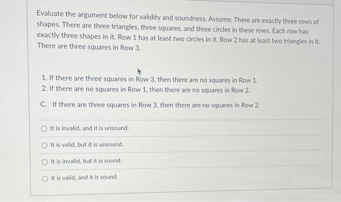 Solved Evaluate the argument below for validity and | Chegg.com