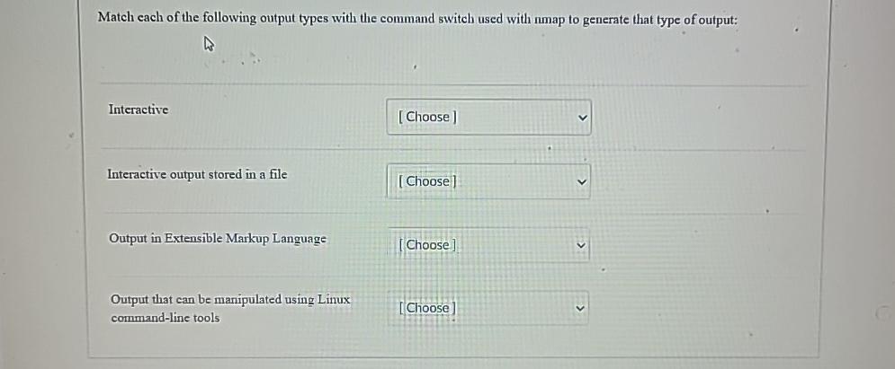 Solved Match each of the following output types with the | Chegg.com
