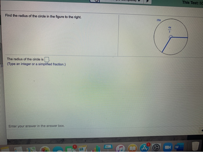 Solved This Test: 50 Find the radius of the circle in the | Chegg.com