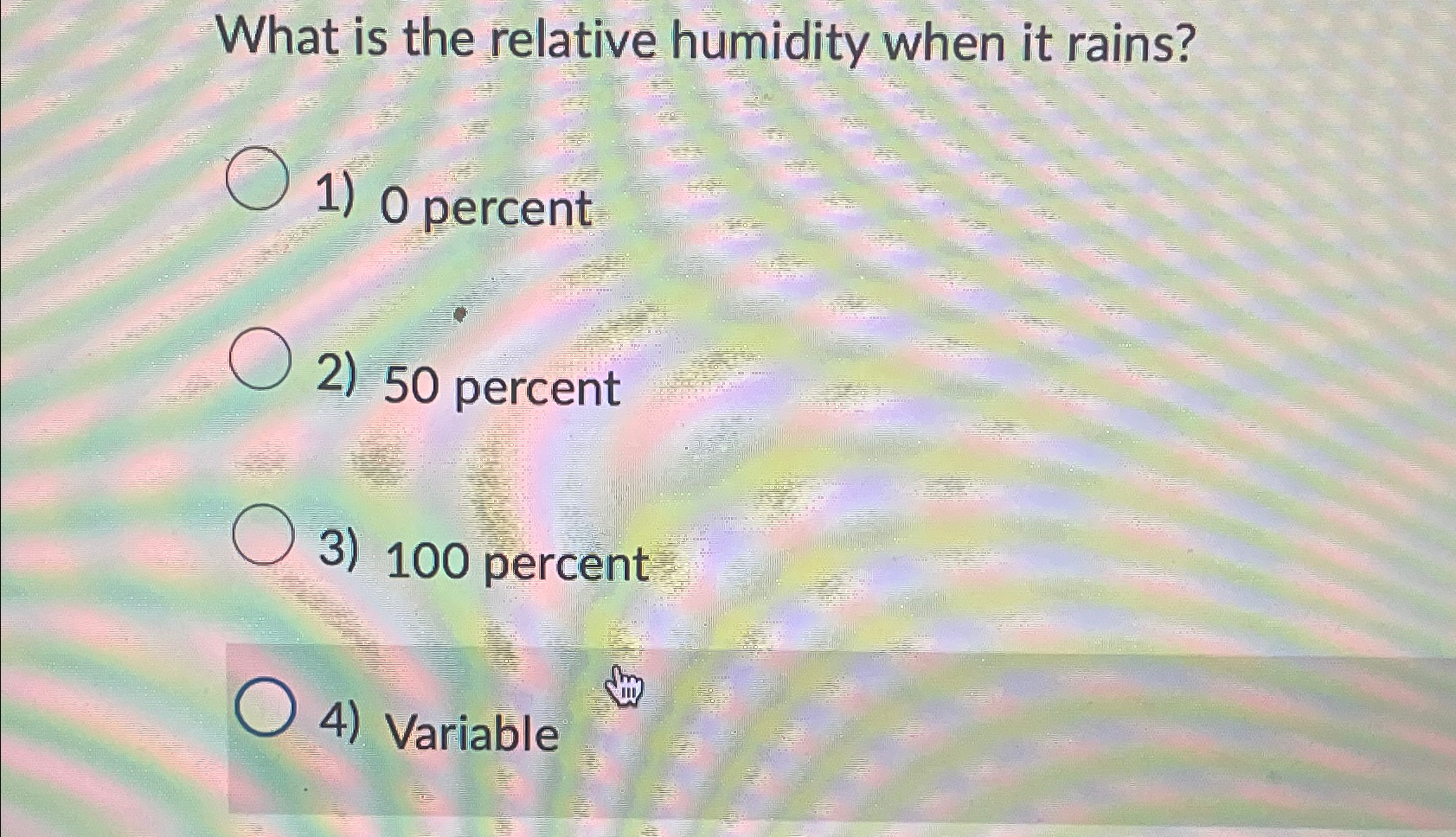 Solved What is the relative humidity when it rains?0 | Chegg.com