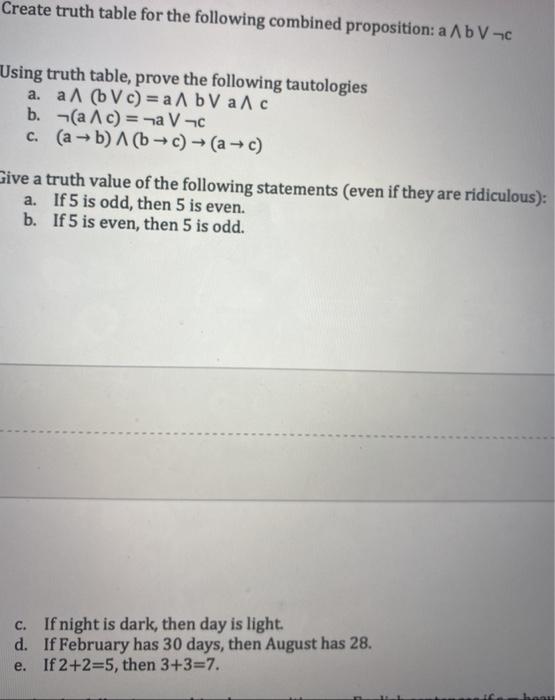 Solved Create truth table for the following combined | Chegg.com