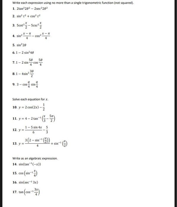Solved Write each expression using no more than a single | Chegg.com