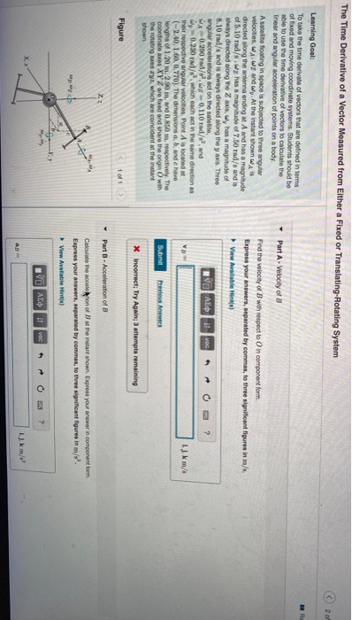 Solved The Time Derivative of a Vector Measured from Either | Chegg.com