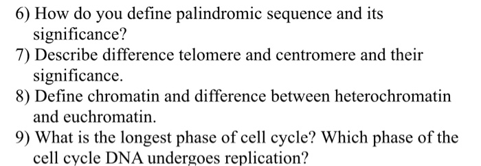 Solved 6) How do you define palindromic sequence and its | Chegg.com