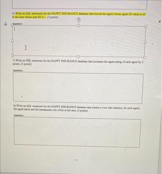 Solved HAPPY INSURANCE Observe the HAPPY INSURANCE DATABASE: | Chegg.com