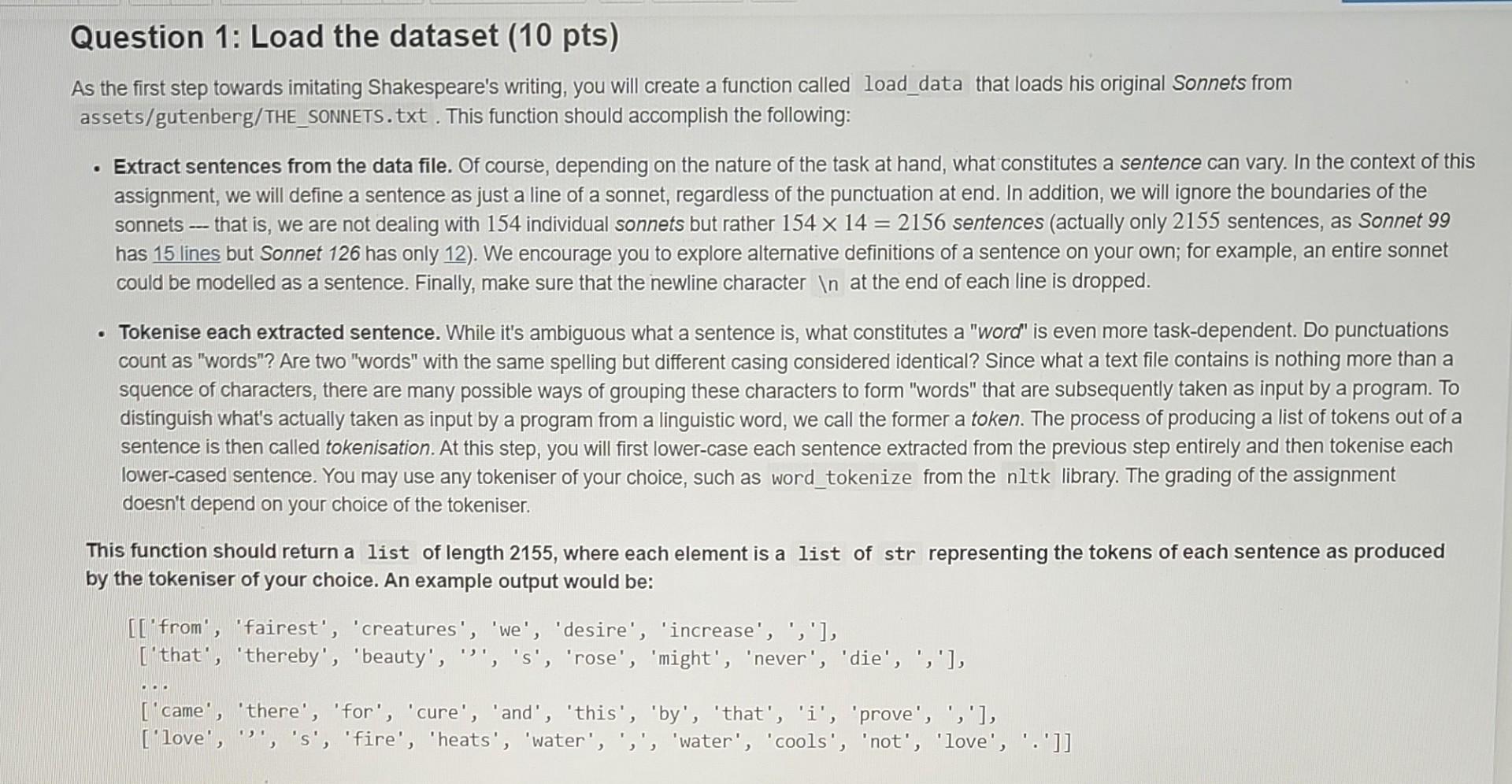 Solved Question 1: Load the dataset (10 pts) As the first | Chegg.com