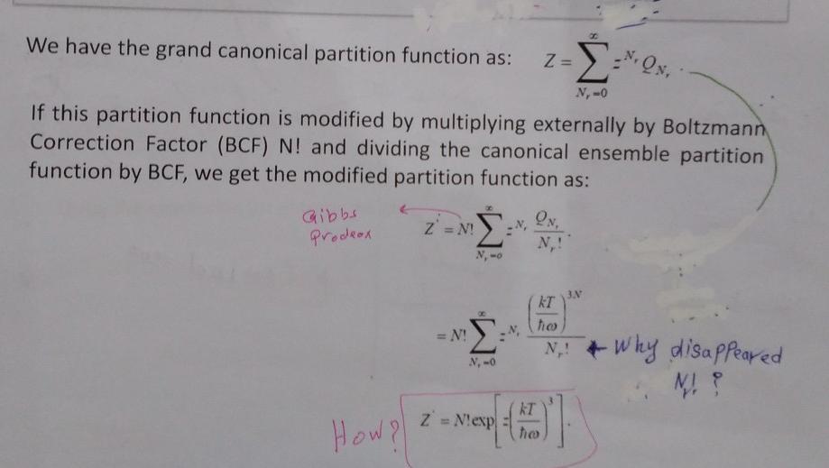 Solved MODIFICATION We have the grand canonical partition | Chegg.com