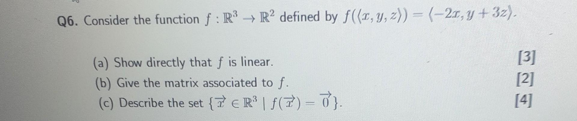 Solved 26. Consider the function f:R3→R2 defined by | Chegg.com