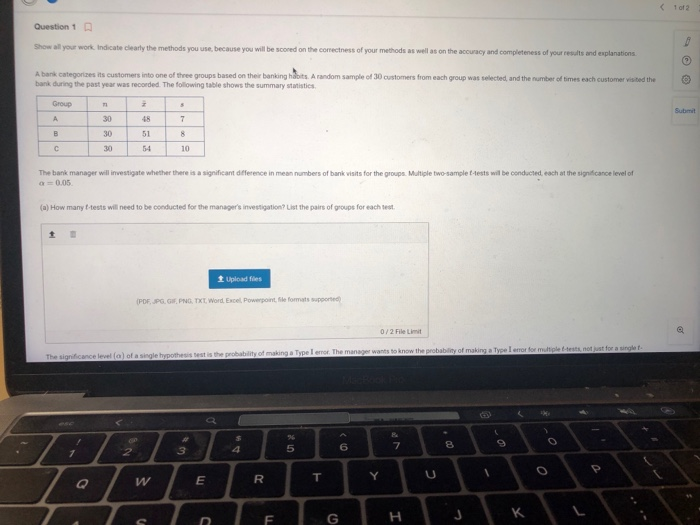 Solved (1 of 2 Question 1 Show all your work. Indicate | Chegg.com
