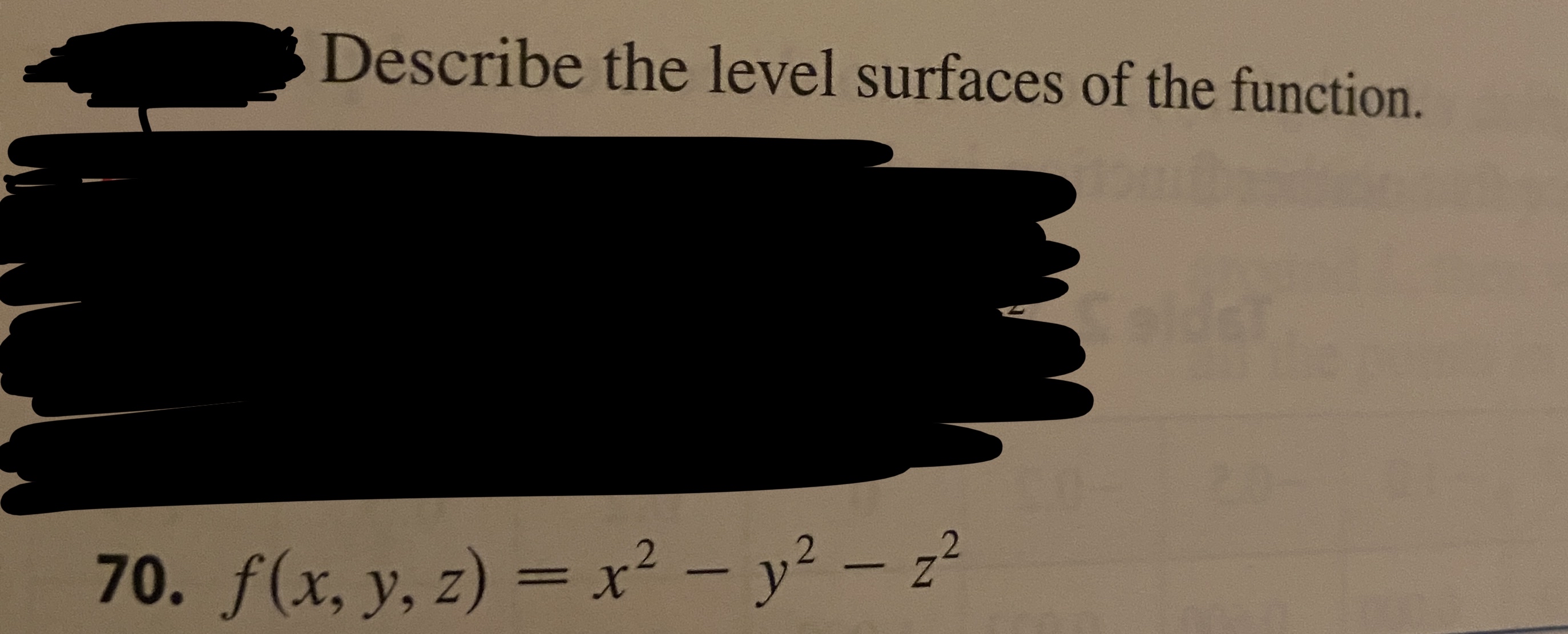 Solved Describe the level surfaces of the | Chegg.com