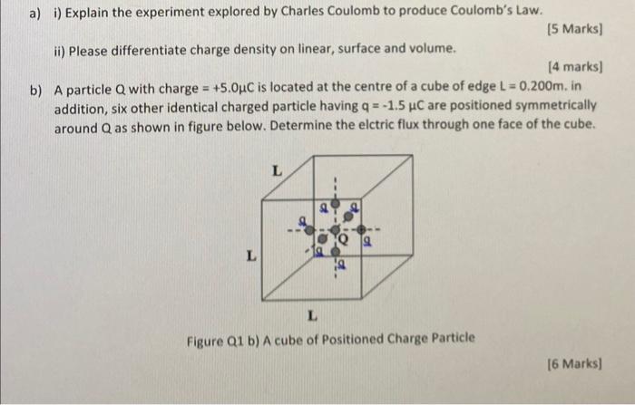 Solved a) i) Explain the experiment explored by Charles | Chegg.com