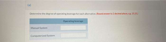 Solved drafting system. year to year. Shown below are CVP | Chegg.com