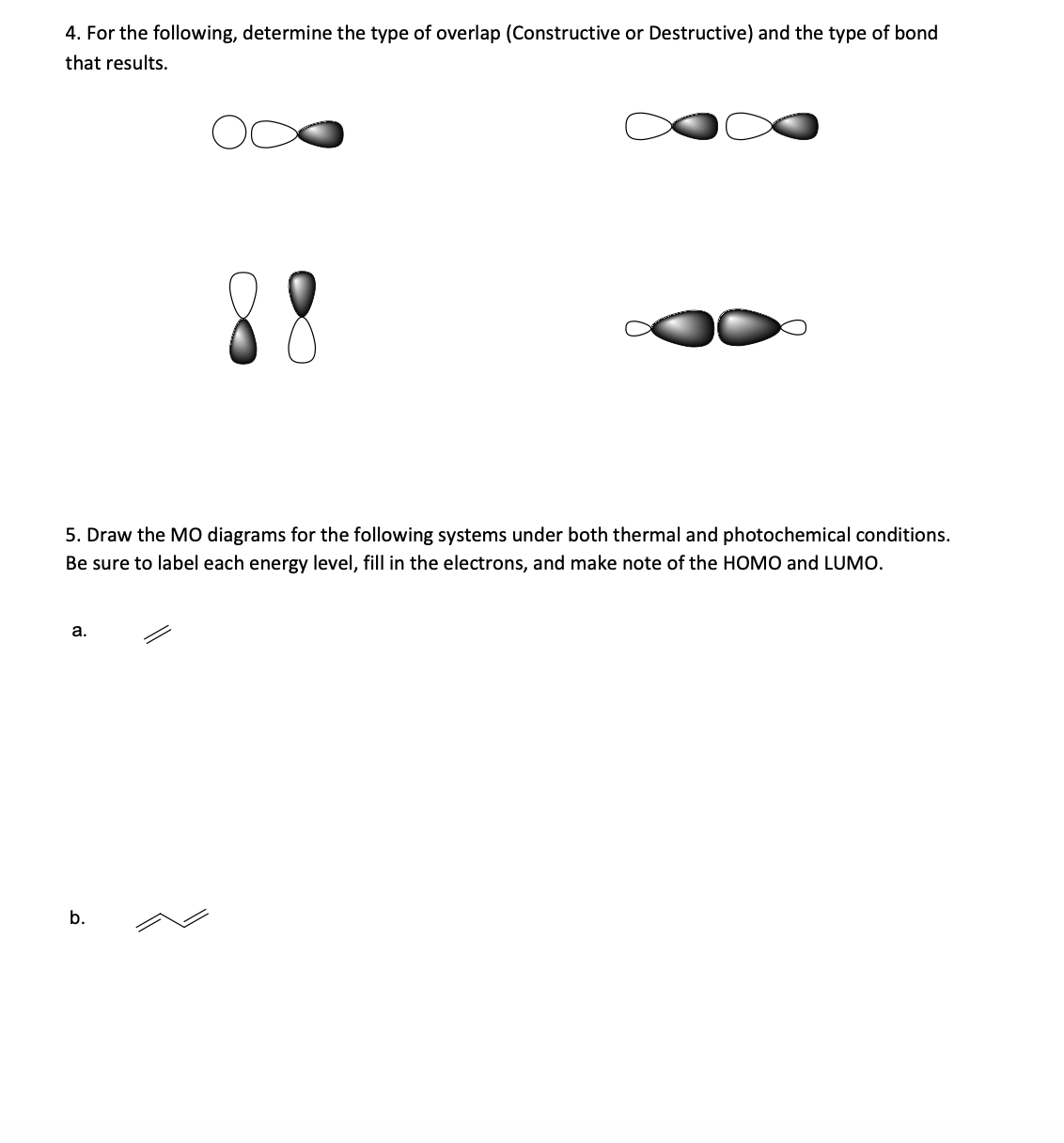 Solved 4. ﻿For the following, determine the type of overlap | Chegg.com