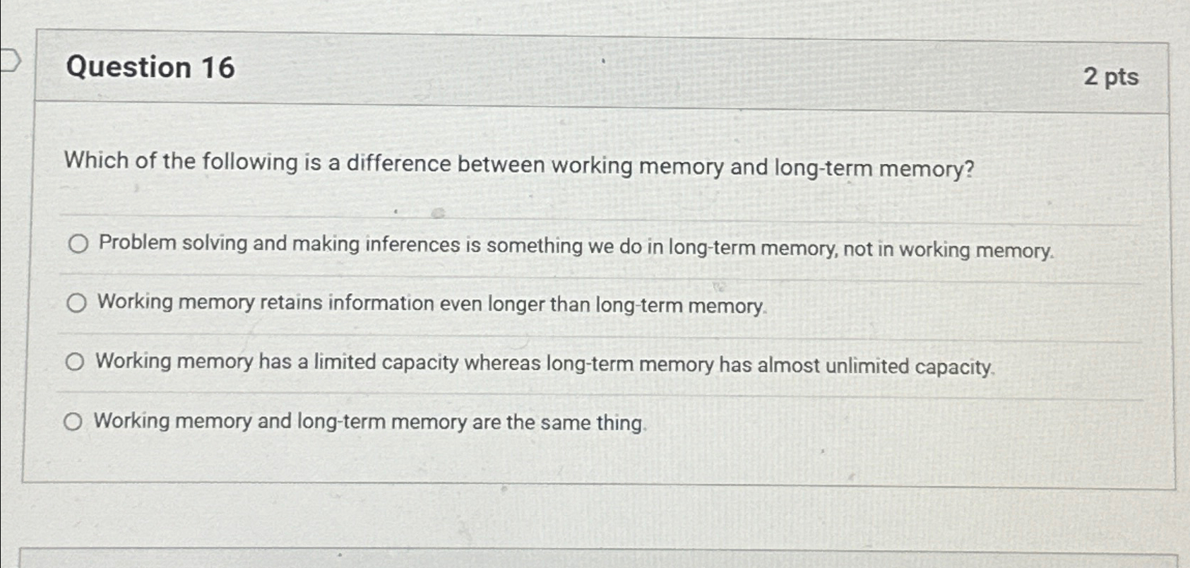 Solved Question 162 ﻿ptsWhich of the following is a | Chegg.com
