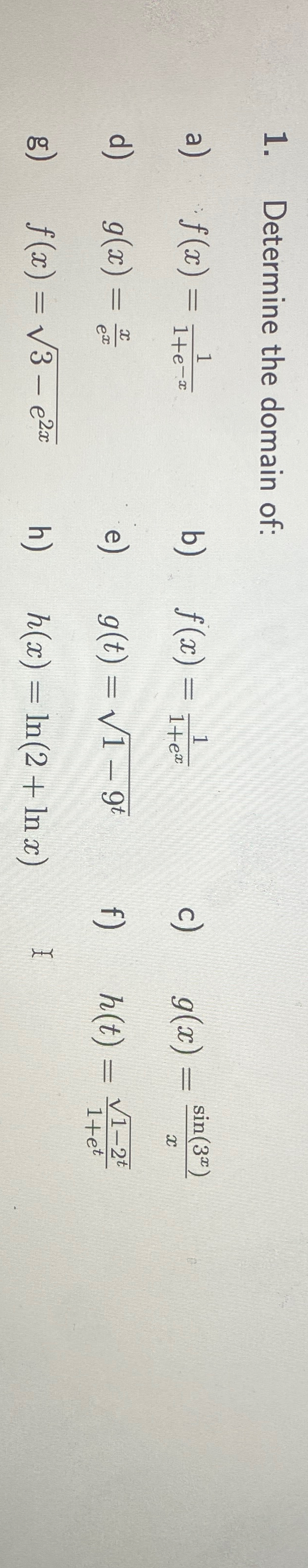 Solved Determine the domain | Chegg.com