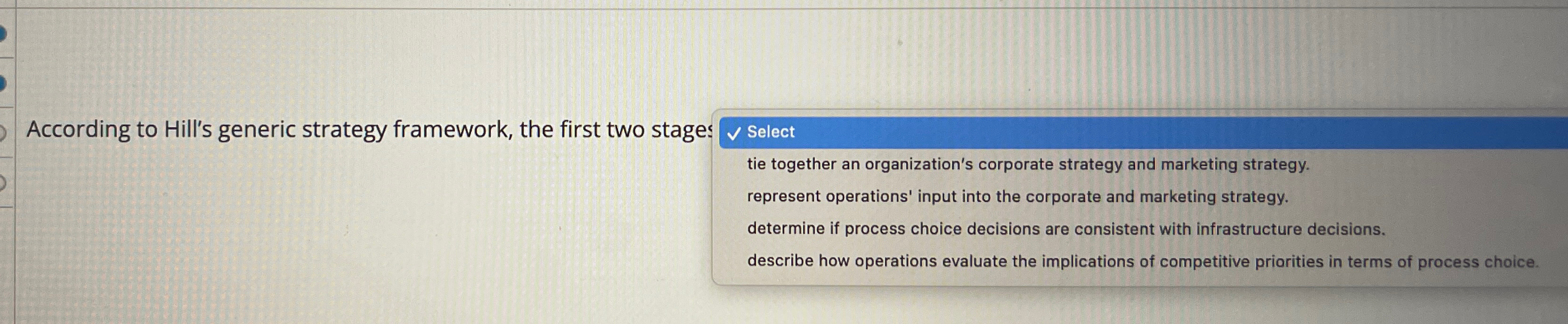 Solved According to Hill's generic strategy framework, the | Chegg.com
