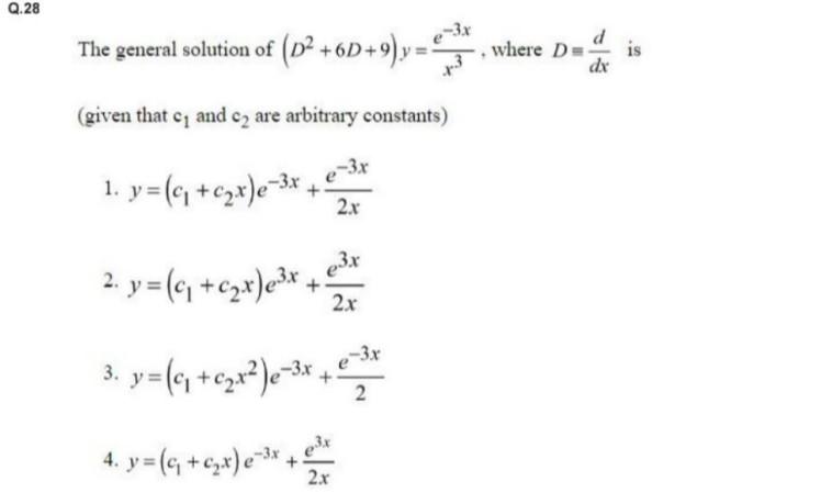 Solved The general solution of \\( \\left(D^{2}+6 | Chegg.com