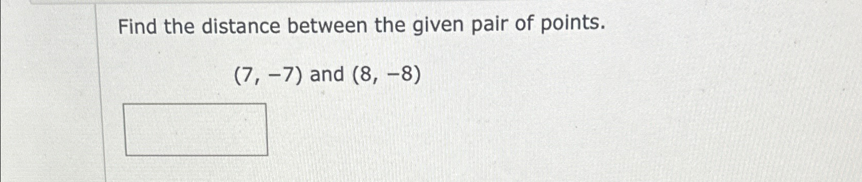 Solved Find the distance between the given pair of | Chegg.com
