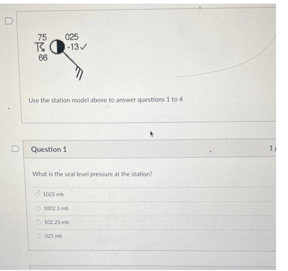 Solved Use the station model above to answer questions 1 to | Chegg.com