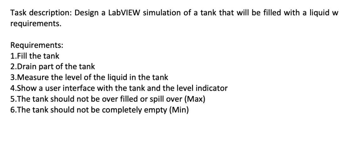 Solved Task description: Design a LabVIEW simulation of a | Chegg.com