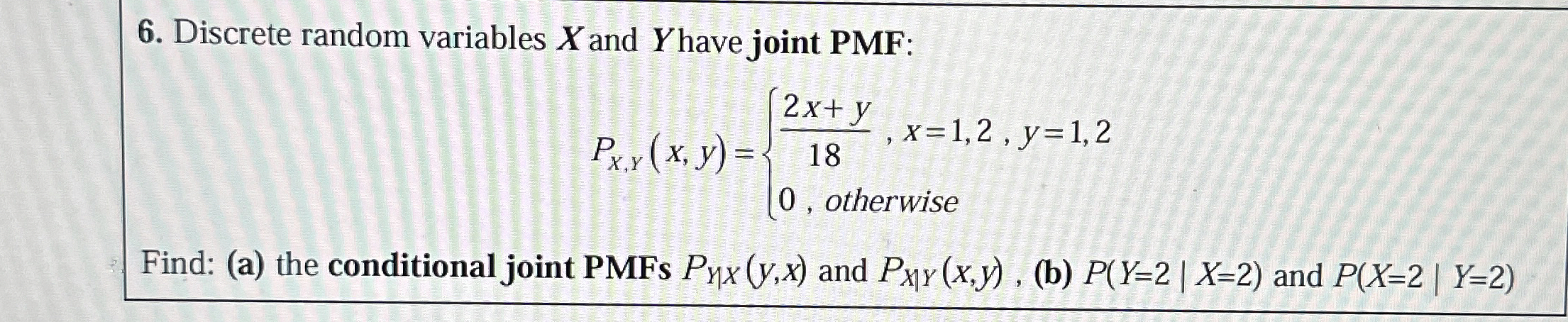 Solved Discrete random variables x ﻿and Y ﻿have joint | Chegg.com