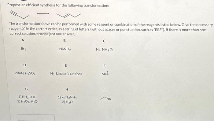 Solved Propose an efficient synthesis for the following | Chegg.com