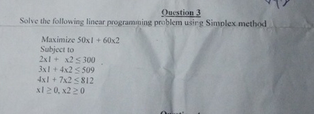 Solved Question 3Solve the following linear programming | Chegg.com