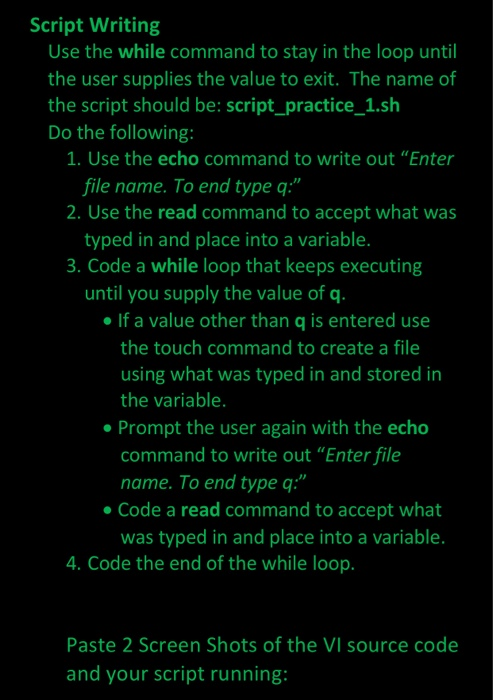 Solved Need this script:Write a complete bash script to | Chegg.com