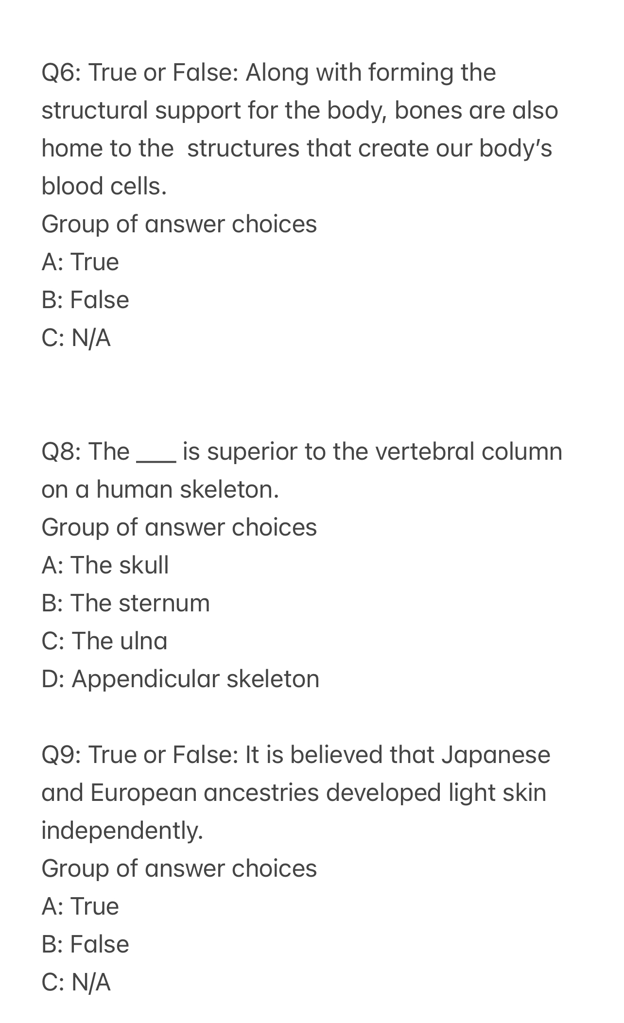 Solved Q6: True or False: Along with forming the structural | Chegg.com