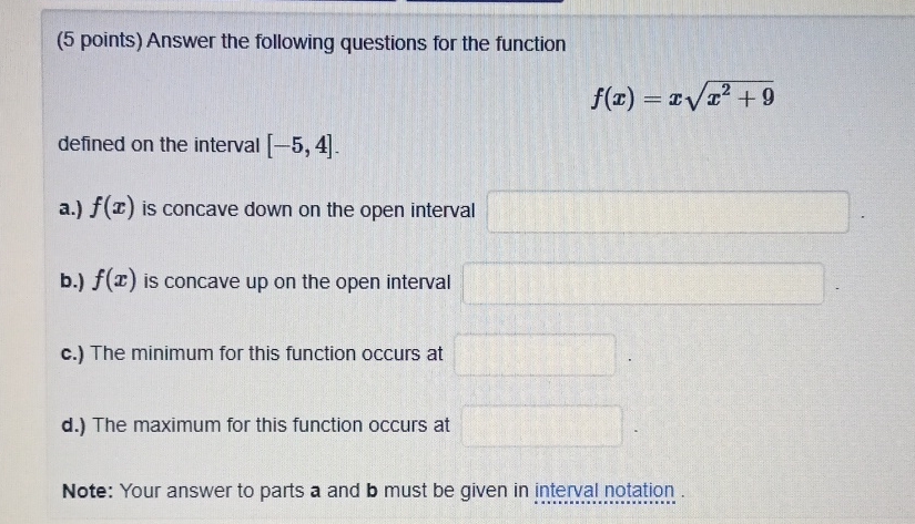 Solved (5 ﻿points) ﻿Answer the following questions for the | Chegg.com