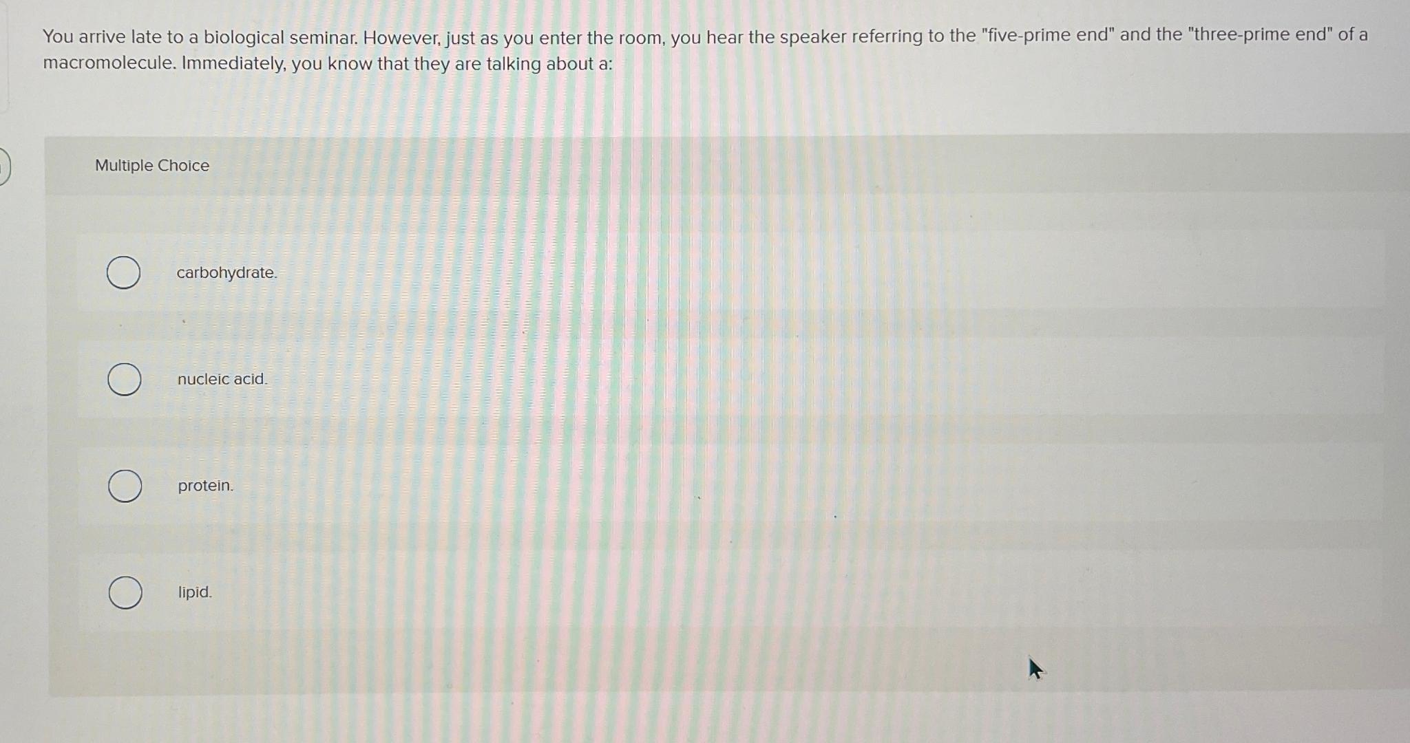 Solved You arrive late to a biological seminar. However, | Chegg.com