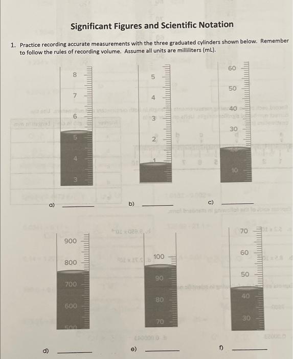Solved Significant Figures and Scientific Notation 1. | Chegg.com